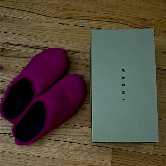 Marni | Shoes | Marni Womens Pink Fur Slides | Poshmark